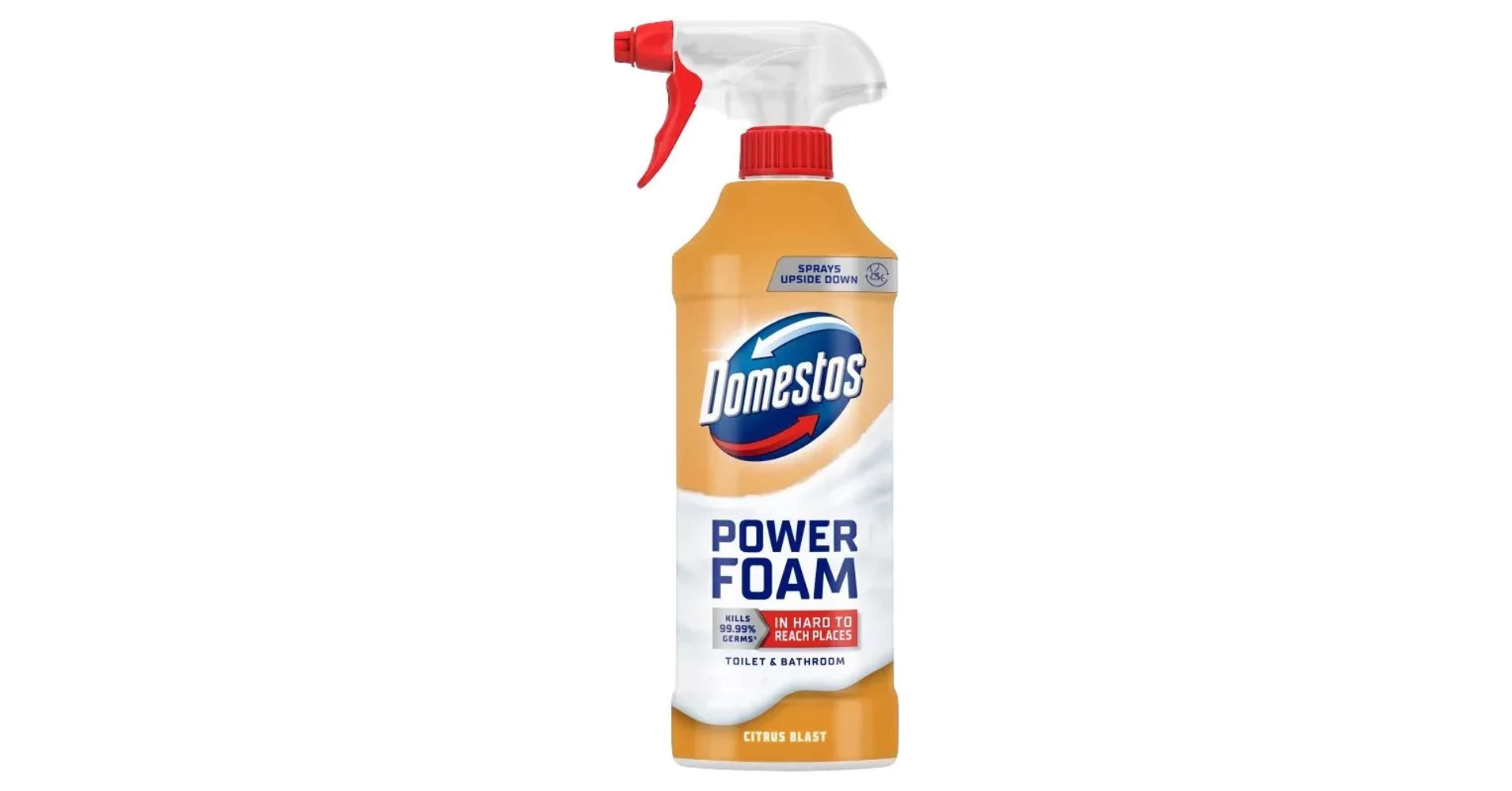 Domestos Power Foam Citrus Blast WC és fürdőszoba tisztító hab, 435 ml