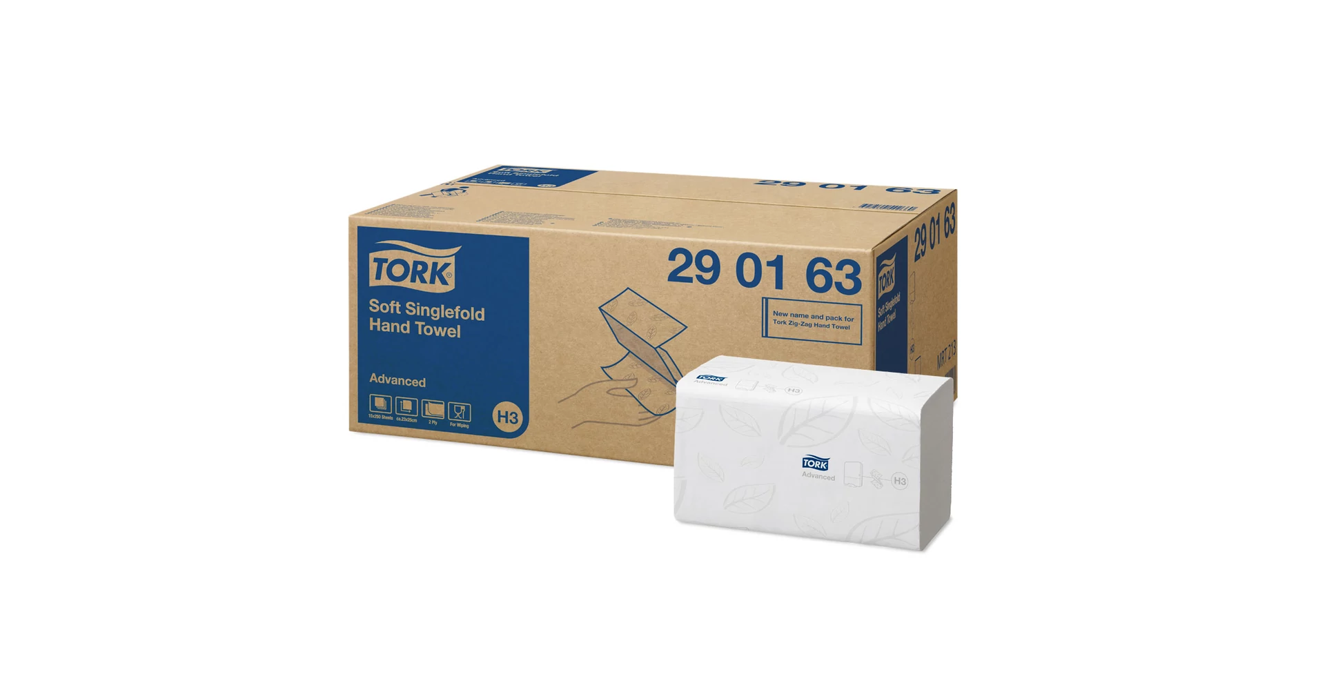 TORK 290163 Advanced hajtott kéztörlő, 2 rétegű, fehér